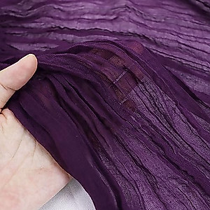 FUHSY Purple Cheesecloth Table Runner Gauze Table Runner 10FT Plum Table Cloth Runner for Wedding Birthday Rustic Table Runners Cheese Cloth Halloween Table Runner Bridal Party Table Decorations