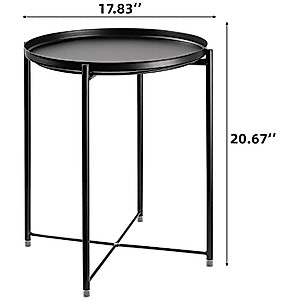 okugafit Outdoor Side Table, Patio Table, Small Outdoor Table for Patio Living Room Bedroom Balcony-Black