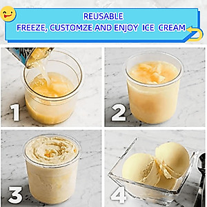 Generic Fit For ninja creami pints and lids - 4 pack Pot Compatible with NC501 NC500 Series 11-in-1 Creamer Ice Cream Maker Machine 4 Pack 24OZ NC501 Ninja Creami Deluxe XL Cups BPA Free