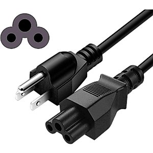 3 Prong Power Cord Replacement Power Cable for Computers, TVs, Monitors, LG LED LCD Smart 1080p HDTV,Samsung, Toshiba, Acer, Asus, Epson Printer AC Cable