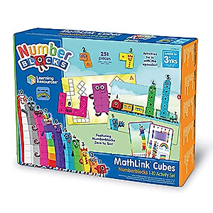 Learning Resources LSP0949-UK MathLink Cubes Numberblocks 1-10 Activity Set, Early Years Maths Learning, Build, Learn & Play in The Classroom & at Home.,27.5 x 21.3 x 3.2 cm, Multicolour