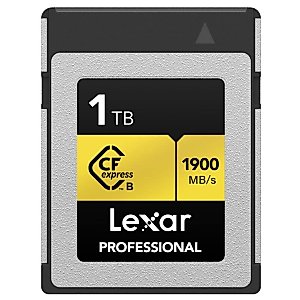 Lexar 1TB Professional CFexpress Type B Memory Card GOLD Series, Up To 1900MB/s Read, Raw 8K Video Recording, Supports PCIe 3.0 and NVMe (LCXEXPR001T-RNENG)