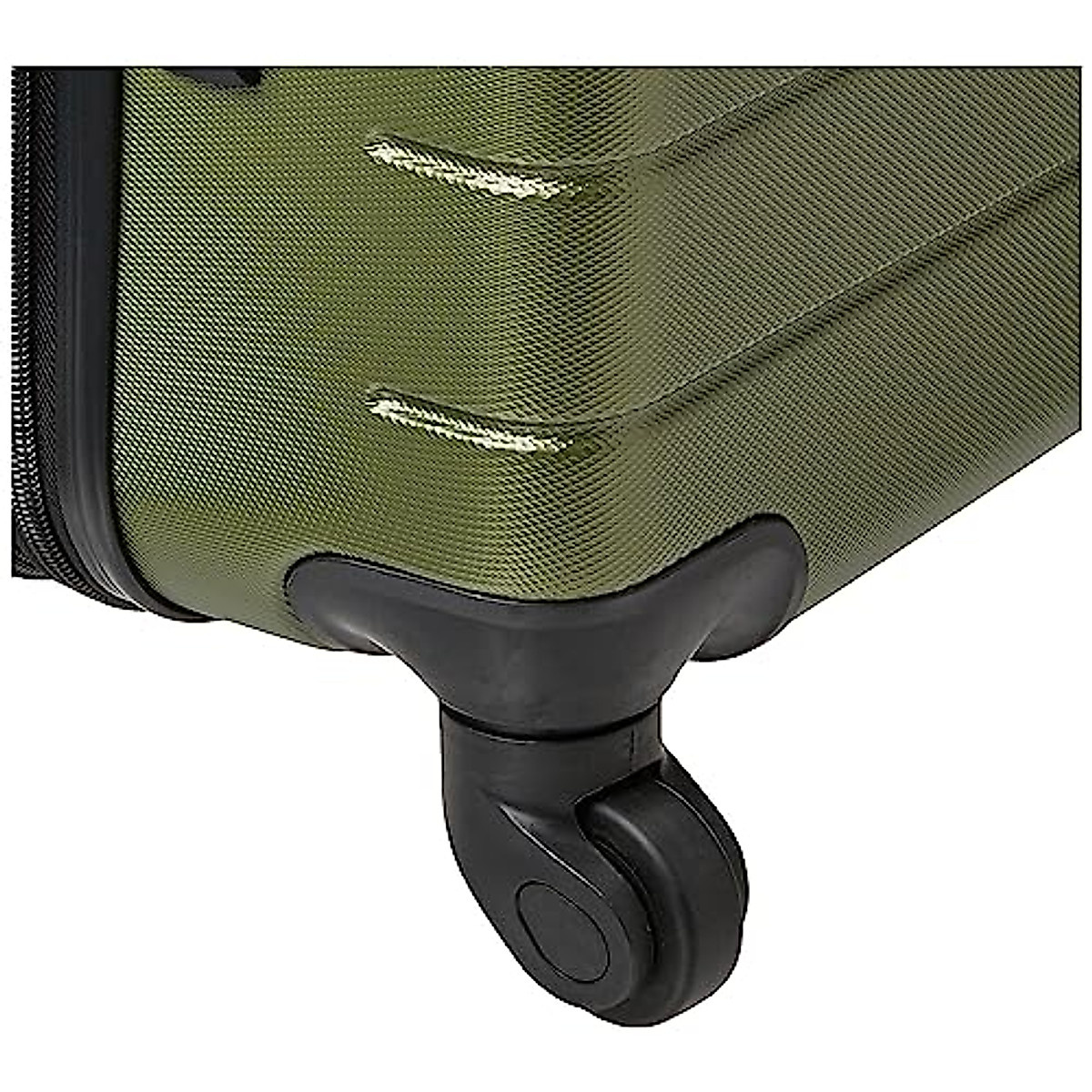 Wrangler Smart Luggage Set with Cup Holder and USB Port, Olive Green, 20-Inch Carry-On