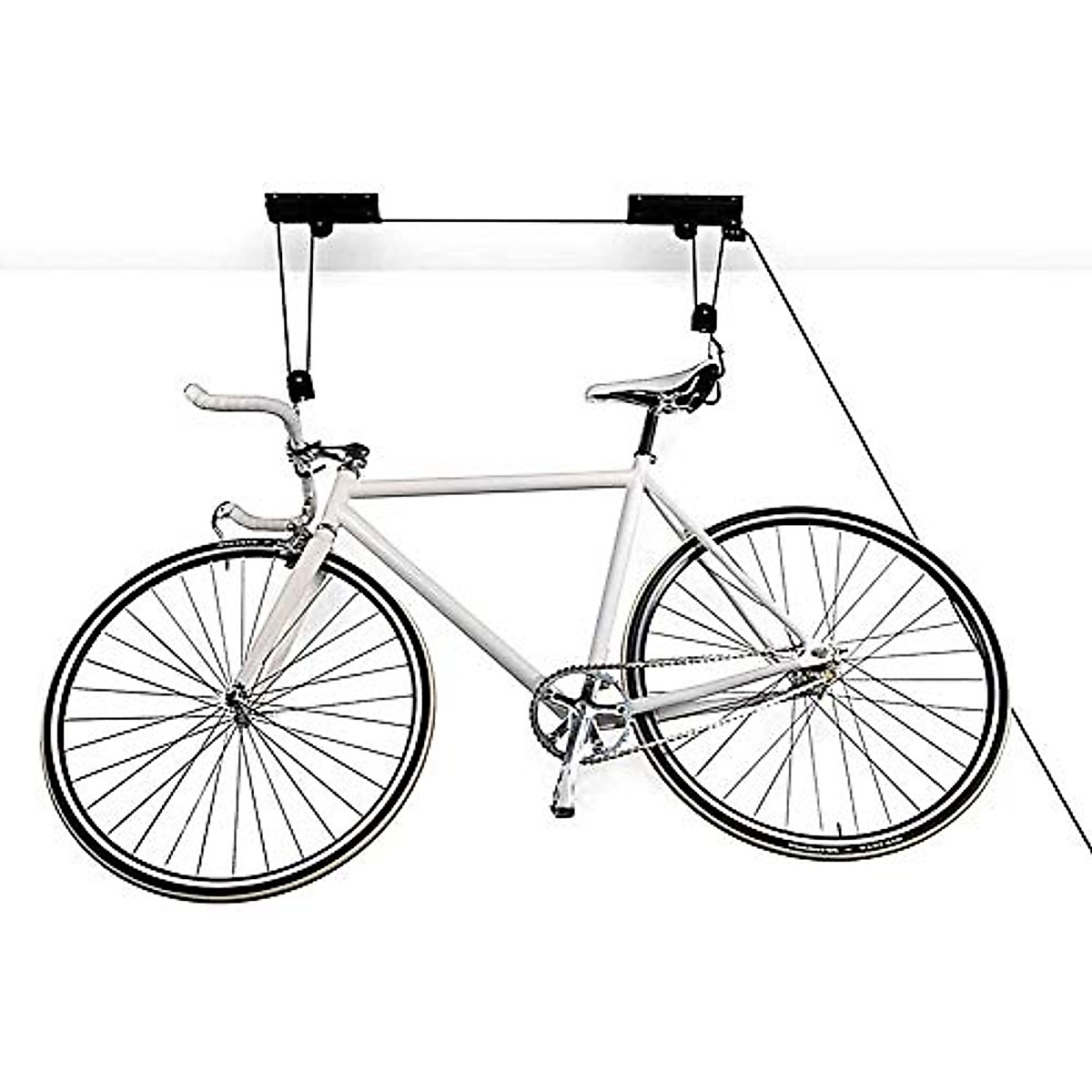 HOMEE Bike Lift, Heavy Duty Bicycle Ceiling Hook Mount Hoist Storage for Garage/Shed, Vertical Bike Holder Indoor Hanging System with Screw