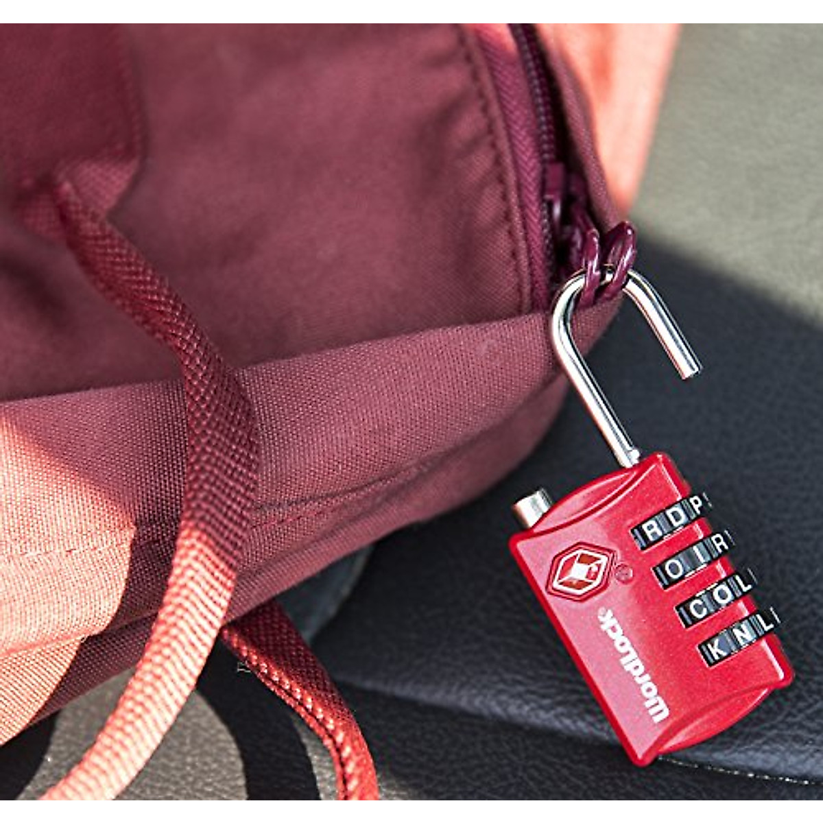 Wordlock LL-206-RD TSA Approved Combination Luggage Lock – 4 Dial, Red, Normal
