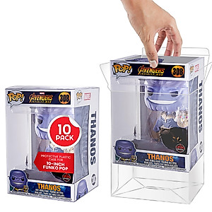 EVORETRO Funko Pop Protector - 10-Pack - Funko Pop Display Case - Glow in The Dark Edges Compatible with All Standard 4" Funko Pop Figures, 0.40 mm Thick & Stackable, Will Last for Years to Come.