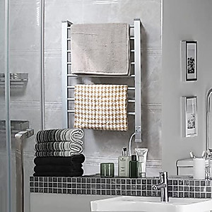 ELEGANTLIFE Electric Towel Warmer with Built-in Timer Auto Power Cutoff,Heavy Feet Steady Freestanding & Wall Mount Towel Warmers for Bathroom,8 Bars Heated Towel Rack Aluminum Oversized