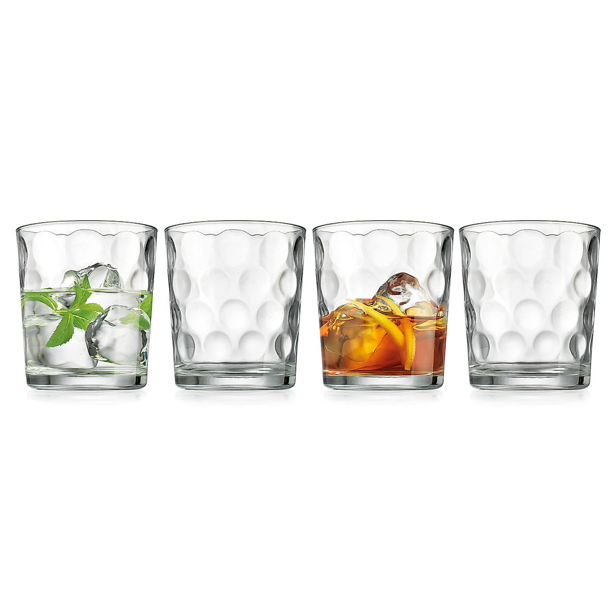 Glaver's Whiskey Glasses 13 oz. Barware Set of 4 Old Fashioned Glasses for Whisky, Scotch, Bourbon, Liquor, and Cocktails.