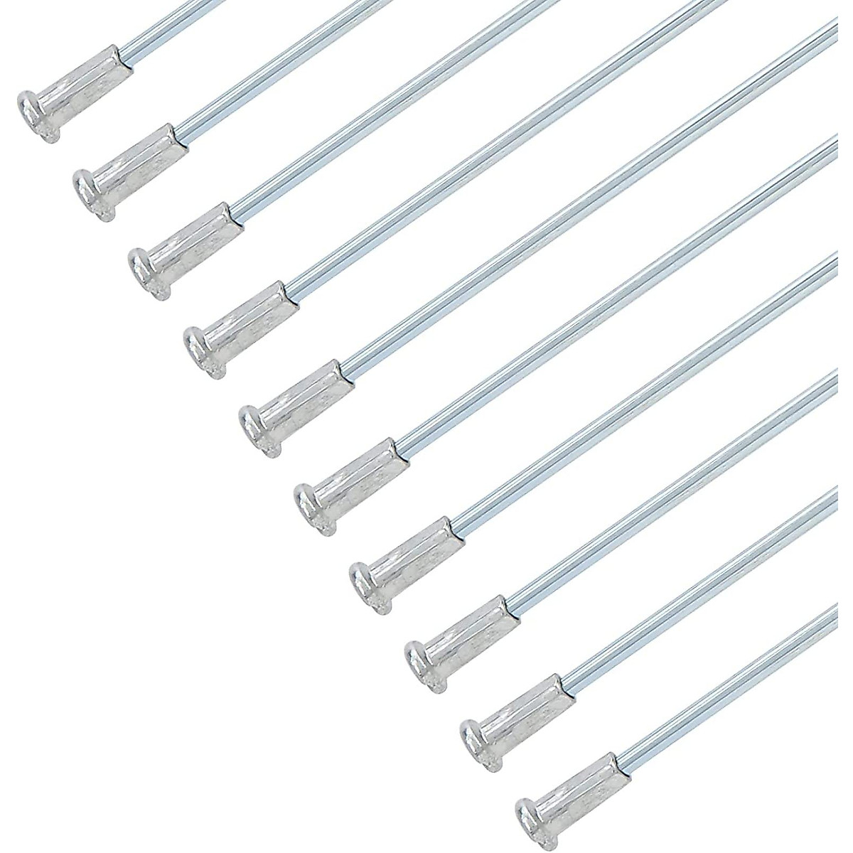 Kerjio 36PCS Bicycle 10g Spokes Road Spokes with Nipples Silver Bicycle Spokes 170MM