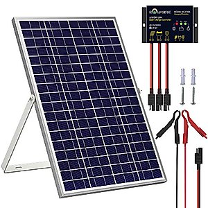 SOLPERK 30W 24V Solar Panel Kit, Solar Battery Trickle Charger Maintainer+10A Controller + Adjustable Mount Bracket for Automotive Motorcycle Boat Marine RV