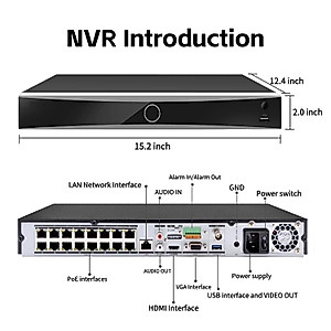 DS-7616NXI-I2/16P/S Acusense 16 Channel HIK 4K NVR Network Video Recorder with 16 POE (International English Version No HDD)