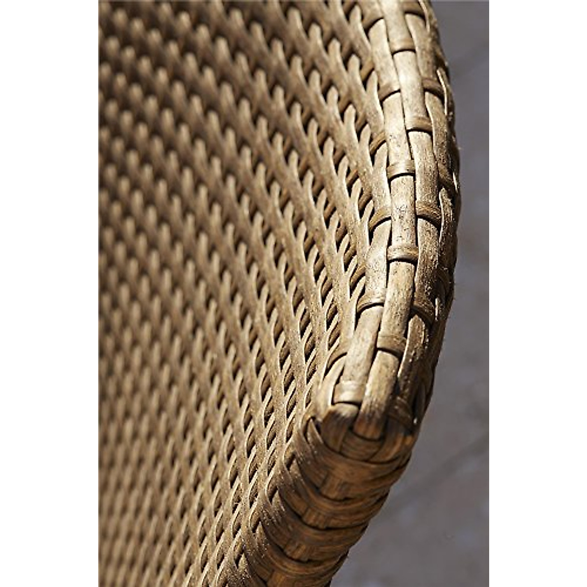 Cosco Outdoor 3 Piece High Top Bistro Lakewood Ranch Steel Woven Wicker Patio Balcony Furniture Set with Cushions, Brown