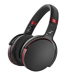 Sennheiser HD 458BT Bluetooth 5.0 Wireless Headphone with Active Noise Cancellation - 30-Hour Battery Life, USB-C Fast Charging, Foldable - Black/Red (Renewed)