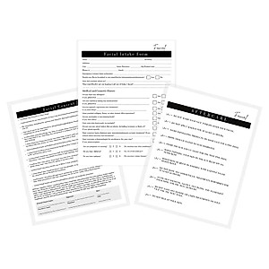 Facial Intake, Consent, and Aftercare Form | 75 Pack | 8.5 x 11" A1 Forms | Clients Signature | 25 Intake Forms, 25 Consent Forms, 25 Aftercare Forms | Minimalist Design