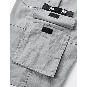 ELETOP Men's Cargo Shorts Casual Cotton Elastic Waist Work Shorts Drawstring Big Tall Classic Stretch Shorts A901 Silver Grey 4XL