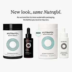 Nutrafol Women's Balance Hair Growth Supplement & Growth Activator Duo | Ages 45+ | Clinically Proven for Visibly Tricker & Stronger Hair | Dermotologist Recommended | 1 Month Supply