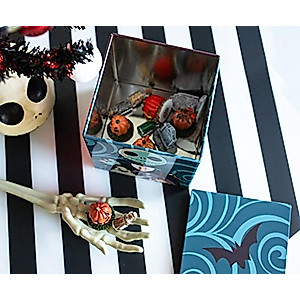 Disney The Nightmare Before Christmas Jack Skellington 4-Inch Tin Storage Box Cube Organizer with Lid | Basket Container, Cubby Cube Closet Organizer, Home Decor Playroom Accessories