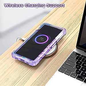 Hekodonk for Google Pixel 6 Case,Heavy Duty Shockproof Protection Hard Plastic+Silicone Rubber Hybrid 3 in 1 Drop Protective Case for Google Pixel 6 Purple Marble