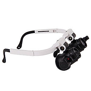 Head Mount 2 LED Lights Magnifying Glass,Hands Free Bracket Magnifier 8X 15X 23X, Dual-Lens Eye Loupe Magnifier for Electronics Jeweler Watch Repair