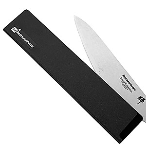 Restaurantware Sensei 10.5 x 2 Inch Knife Sleeve, 1 Knife Protector - Fits Chef Knife, Felt Lining, Black Plastic Knife Blade Guard, Durable, Cut-Proof