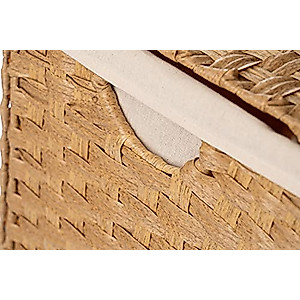 Synthetic Wicker Laundry Hamper Basket With Lid and Liner by Blue Ridge Basket Company (Natural)