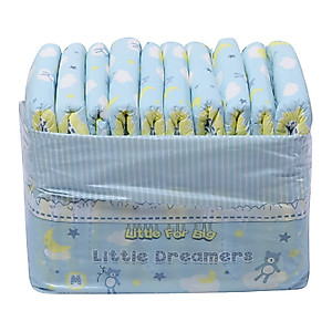 Littleforbig Adult Printed Diaper 40 Pieces (4 Packs) - Little Dreamers (Medium 28"-38")