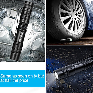 RISEMART Super Small Mini Flashlight AAA 100 Lumens Ultra Bright LED Pen light Pocket Clip Tactical Torch Lamp(3.5")