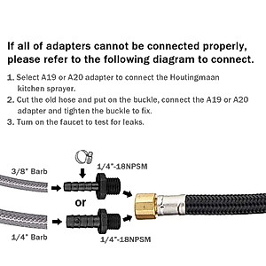Kitchen Side Sprayer,Kitchen Sink Sprayer Replacement,Kitchen Sink Faucet Sprayer Hose,Kitchen Sprayer Head Replacement,Kitchen Sink Spray head,Sink Spray Hose, 17 ADAPTERS Available, Brushed Nickel
