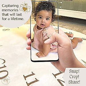 Baby Milestone Blanket | Round Design Baby Monthly Milestone | Flannel Milestone Blanket for Baby Boy Girl | Bag N Ring | Soft Baby Monthly Milestone Blanket