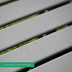 TITAN GREAT OUTDOORS Everwood Hilltop Platinum Grey Curve Back Poly Adirondack Ottoman