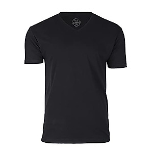 True Classic Tees | Premium Fitted Men's T-Shirt | V Neck | Black Tee Single | Large