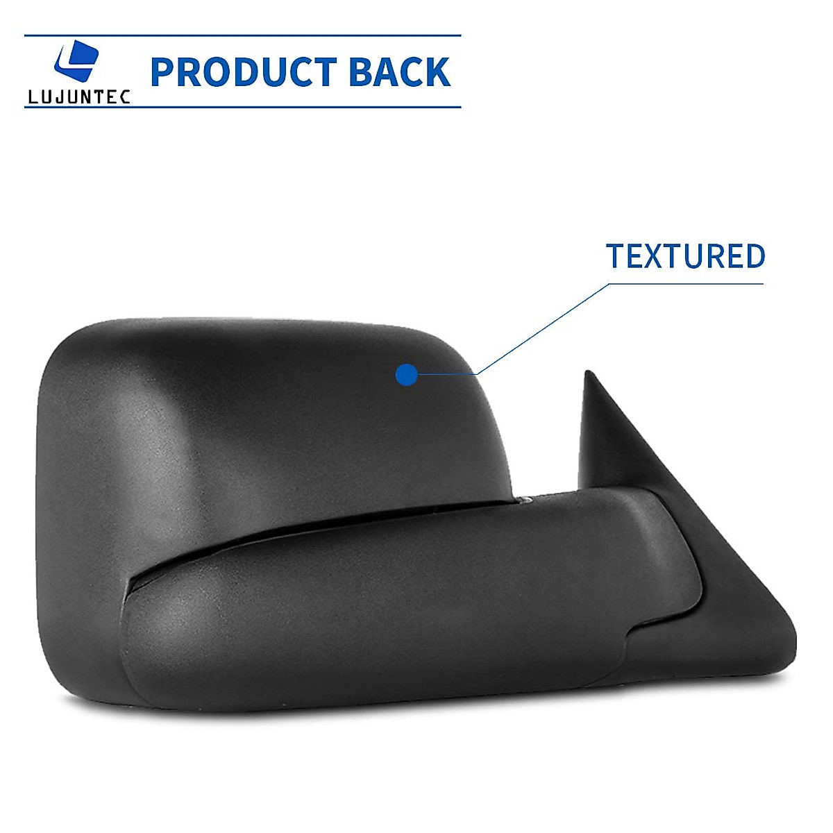 LUJUNTEC Tow Mirror Replacement fit for 2002-2008 for Dodge for Ram 1500 2003-2009 for Dodge for Ram 2500/3500 Pickup Towing Mirror Passenger Right Side Power Adjusted Heated No Turn Signal Light