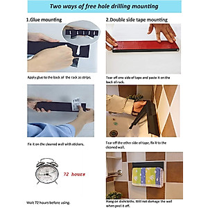 MAOERFUL 3 Swing Arms Towel Holder Wall Mount Towel Rack Dish Rag Dishcloths Washcloth Storage Organizer Hanger Swivel Hand Towel Bar for Sink Door Cabinet in Kitchen Bathroom (Dusty Grey)