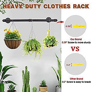 Varsoul Wall Mounted Clothes Rack - 48" Clothing Garment Rack, Space-Saving Heavy Duty Detachable Iron Clothes Hanger Pole, Multi-Purpose Hanging Rod for Closet Storage