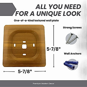 Chestnut Wood Square Wall Plate for Ecobee Smart Thermostat Enhanced and Premium Cover Trim Backplate