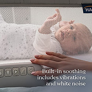 HALO BassiNest Soothing Swivel Sleeper 3.0, Baby Bassinet with Vibration and White Noise, Grey