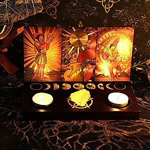 Tarot Card Holder Stand for the 3-Card Reading Tarot Card Stand Display Daily Oracle Card Stand Altar & Witchcraft Supplies Moon Phase Altar Decor Witchy Gifts for Tarot Lovers Tarot Beginners.