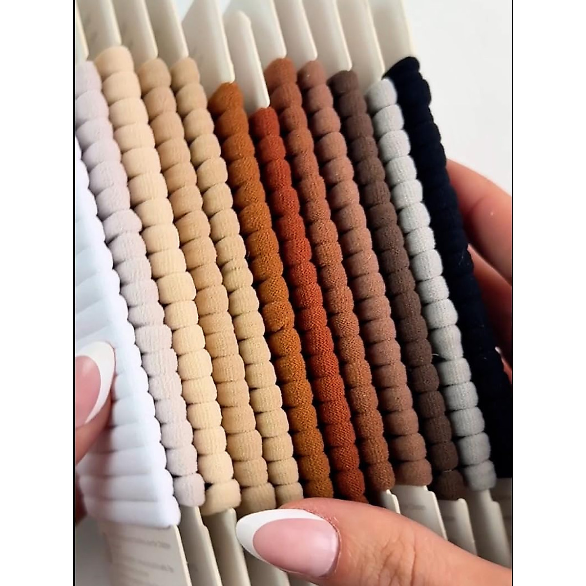 Heliums Seamless Hair Ties - Sandy Blonde - Skinny 6mm No Damage Ponytail Holders, 1.75 Inch, Medium Hold for Thin to Normal Hair - 18 Pack