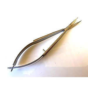 Castroviejo Scissors 4.5" Curved Stitch Cutting Embroidery Spring Action Extra Sharp