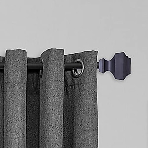 INTERIOR LIVING AZ71741US End Curtain Rod, 28-48", Black