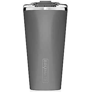 BrüMate Imperial Pint - 20oz 100% Leak-Proof Insulated Tumbler with Lid - Double Wall Vacuum Stainless Steel - Shatterproof - Travel & Camping Tumbler for Beer, Cocktails, Coffee & Tea (Matte Gray)