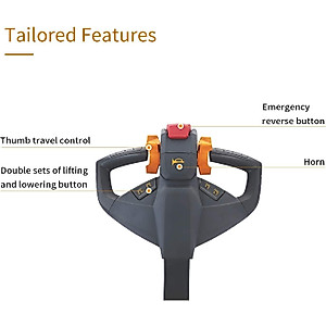 Apollo Counterbalanced Stacker Full Electric Lift 2200 Lbs Capacity 98" Lifting Height Material Hydraulic Lifter, Adjustable Forks with Tilt Function