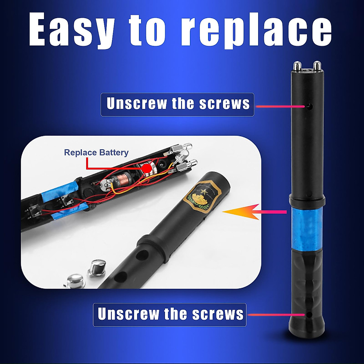 Electric Shock Pleasure Electric Shock with Torch BDSM SM G spot Clitoris Labia Shocker Wand Nipples Electrical Toy Estim Sex Toys Electric Shock Wand Prostate Sex Massager(Black)