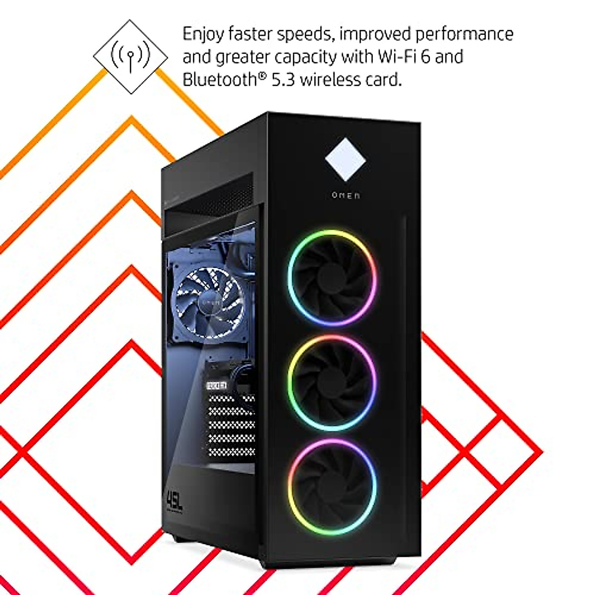 OMEN 45L Gaming Desktop, Intel Core i7-13700KF, 16 GB RAM, 1 TB Solid State Drive, NVIDIA GeForce RTX 4070 Ti Graphics, Windows 11 Home, GT22-1072 (2023)