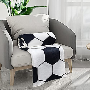 Soccer Blanket Soccer Gifts for Women Men 50"X40", Soft Cozy Soccer Throw Blanket Bedding for Girls Boys Adult Kids, Soccer Senior Night Gifts for College Grandson Granddaughter Soccer Team Coach