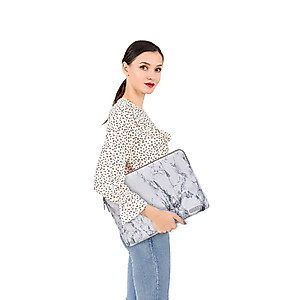 MOSISO Laptop Sleeve Case Compatible with MacBook Air/Pro, 13-13.3 inch Notebook, Compatible with MacBook Pro 14 inch 2023-2021 A2779 M2 A2442 M1, Polyester Vertical Painting Marble Bag with Pocket