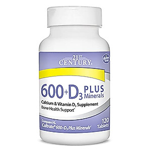21st Century Calcium 600 Plus D Plus Minerals Caplets, 120Count (27498)