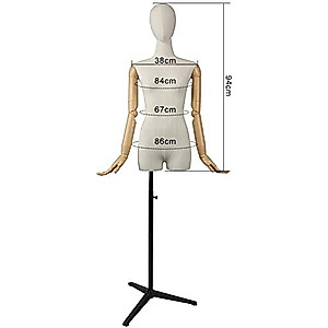 Tailors Dummy Mannequin Torso Body with Universal Casters | for Clothing Dress Jewelry Display Tailors Dummy Dressmakers Dummy