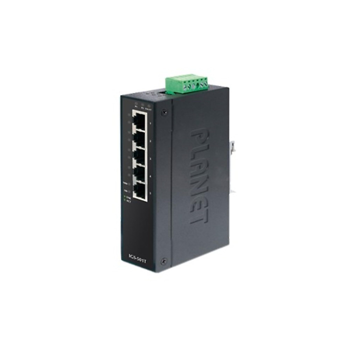 PLANET TECHNOLOGY IGS-501T IP30 Industrial Gigabit Ethernet Switch 5-Port 10/100/1000Base-TX (-40~75°C)