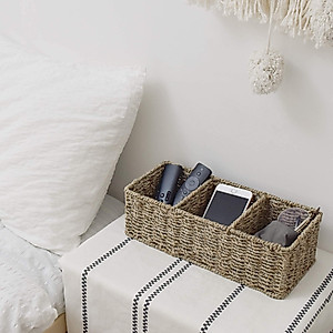 StorageWorks Hand-Woven Seagrass Wicker Baskets Set